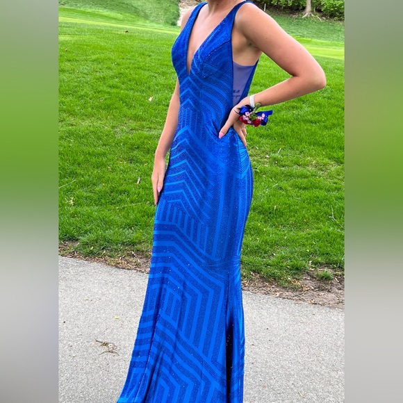 Faviana | Dresses | Faviana Cobalt Blue Prom Dress | Poshmark